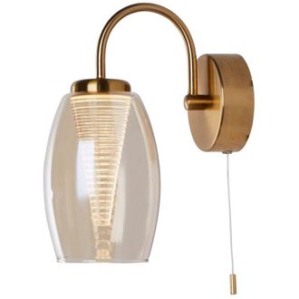 Searchlight Wandlampe Wandleuchte Leselampe Glas led Schlafzimmerleuchte bronze h 26,5cm