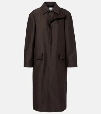 Bottega Veneta Trenchcoat Intrecciato aus Canvas mit Leder
