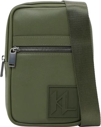 Karl Lagerfeld Crossbody Bags - Umh&auml;ngetasche mit Monogramm-Aufn&auml;her Umh&auml;ngetasche - Gr. unisize - in Gr&uuml;n - f&uuml;r Damen