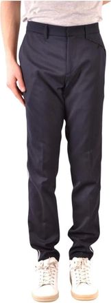 Paolo Pecora Homme, Sport, Bleu, Taille: XL Zip and Button Wool Blend Pantalons