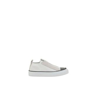 Brunello Cucinelli Femme, Chaussures, Blanc, Taille: 36 EU SlipOn Baskets