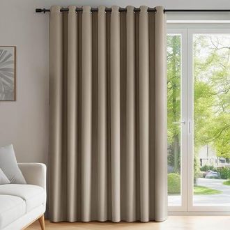 Deconovo Rideaux Occultants Isolant Thermique Anti Froid, 254X214 CM (Largeur X Hauteur), Rideaux pour Salon et Chambre, Design Moderne &agrave; Oeillets, Taupe, 1Pi&egrave;