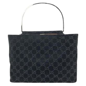 Gucci Pre-owned GG Suede Handbag - - Pre-owned - Damen - Schwarzk - ONE SIZE