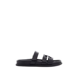 Tory Burch Flache Sandalen mit doppeltem Lederriemen - - Shoes - Damen - Schwarzk - 40 EU