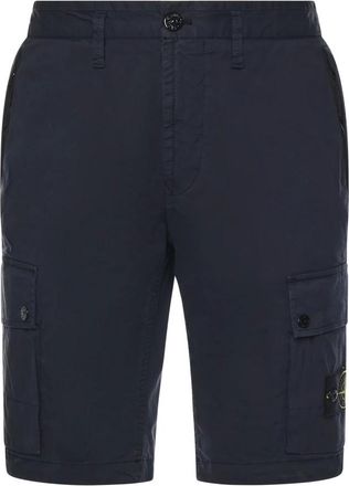Stone Island Homme, Shorts, Bleu, Taille: W38 Bermuda avec Logo