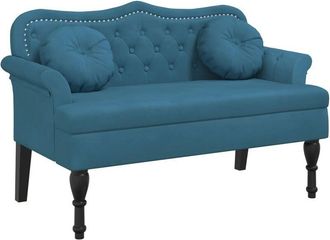 vidaXL vidaXL Sitzbank mit Kissen Blau 120,5x65x75 cm Samt