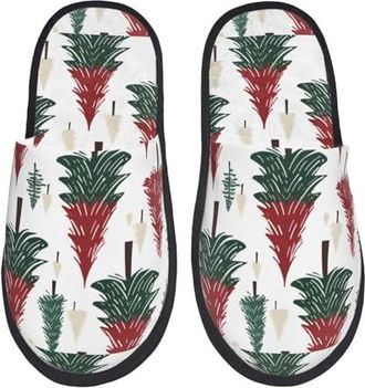 Generic Chaussons Peinture DArt DArbre De Noël Doux Pantoufles Épais Slippers Pour Hiver Outdoor Automne L