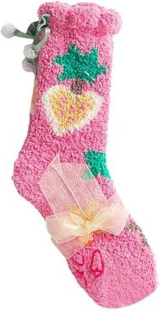 Generic Chaussettes Chaudes en Coton Léger,Les Chaussettes pour Femme en Velours Corail Sont Mignonnes et Douces. Chaussettes à Tube Moyen Épaissies dHiver, C