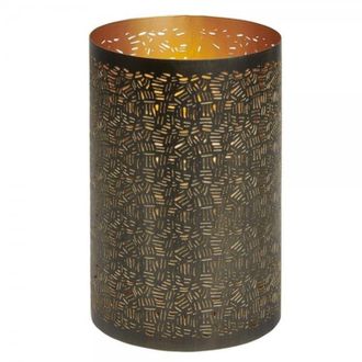 LAMBERT Windlicht Eisen Bronze-Gold, H 20 cm D 13,5 cm