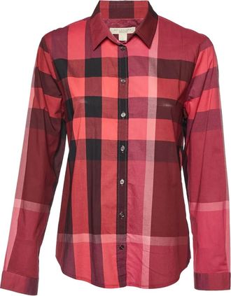 Burberry chemise en coton &agrave; carreaux - Rose