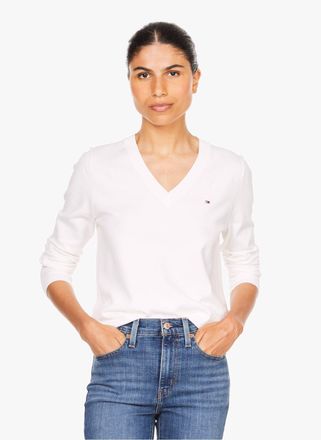 Tommy Hilfiger Pull col V en coton m&eacute;lang&eacute;