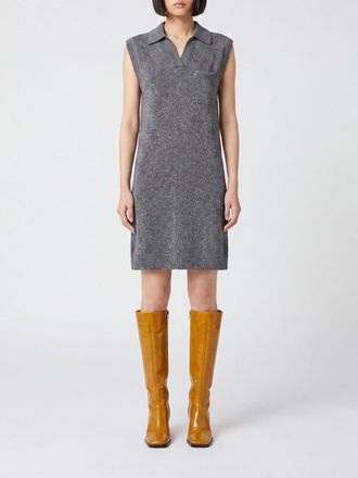 Marni Mini-robe polo en maille de laine m&eacute;lang&eacute;e avec col classique