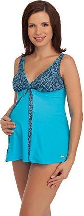 Be Mammy Tankini Maillot de Bain 2 Pièces Bikini Vêtement dÉté Maternité Grossesse C1R92N (Bleu/Bleu Marine, EU 36 = FR 38)