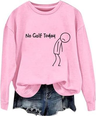 Generic Sweat-shirt basique &agrave; manches longues et col rond pour femme - Confortable et d&eacute;contract&eacute; - Pull &agrave; col rond, rose, XXL