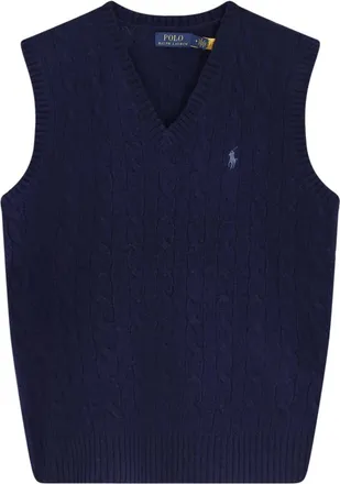 Polo Ralph Lauren Homme, Pulls, Bleu, Taille: S Cable Knit Vest