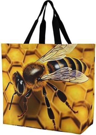 Generic Miel Jaune Sac Cabas Grand Sacs De Courses D&eacute;contract&eacute; Sac Fourre Tout Pour Shopping Travail Gym