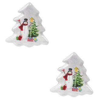 Aboofan 2 STK Weihnachtsbaumtablett weihnachtliche servierplatten Weihnachtsbaum servierplatte weihnachtsessen Weihnachts Party K&uuml;chenversorgung Teller mit we