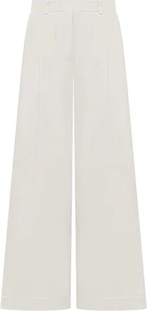 Palm Angels Femme, Pantalons, Blanc, Taille: 40 FR Label Cuffed Pants