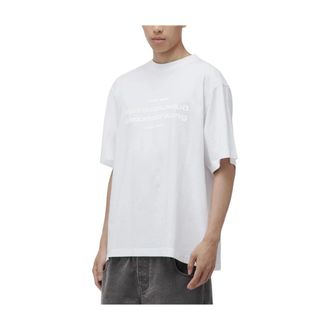 Alexander Wang T-shirt &agrave; manches courtes avec logo miroir - Femme - Tops - Blanc - Taille: 40 FR