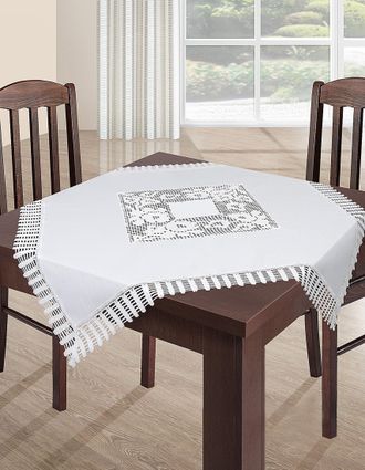 Decoking 150x280 cm weiße Tischdecke Tischtuch Spitze Modern Folk Pflegeleicht praktisch elegant Material Nature 2