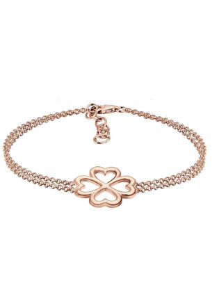 Elli Armband Damen Kleeblatt Symbol Gl&uuml;cksbringer in 925 Sterling Silber Ros&eacute; vergoldet