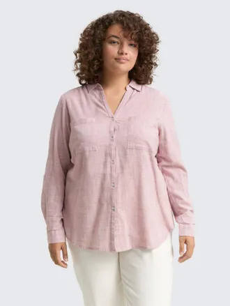 Tom Tailor Langarmbluse Blusen & Shirts Plus Size - Bluse mit Brusttaschen
