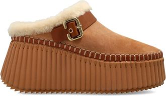 Chlo&eacute; Femme, Chaussures, Brun, Taille: 39 EU Chaussures compens&eacute;es Nama en daim