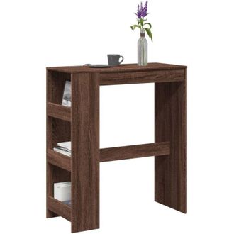 vidaXL Table de bar avec &eacute;tag&egrave;res ch&ecirc;ne marron bois ding&eacute;nierie - Vidaxl
