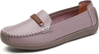 Generic Mocassins confortables à semelle souple pour femme - Bout rond - Style décontracté et léger - À enfiler, rose, 39.5 EU