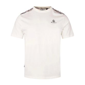 Aquascutum Homme, Tops, Blanc, Taille: 3XL Club Check Details Tee Blanc