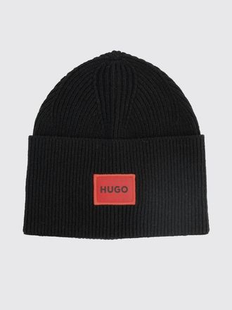 HUGO BOSS Beanie-M&uuml;tze aus reiner Wolle mit Umschlag und Kontrastlogo