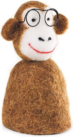 Baden dekorativer niedlicher Eierw&auml;rmer Affe mit Brille (1)