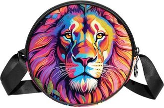 Generic Sac &agrave; bandouli&egrave;re rond pour femme, petit sac &agrave; bandouli&egrave;re avec fermeture &eacute;clair, bretelles r&eacute;glables, sac &agrave; main rond d&eacute;contract&eacute; pour femmes et fill
