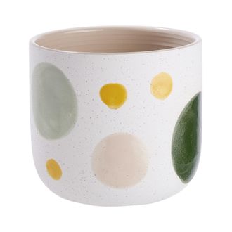 Butlers Blumentopf Kreise &Oslash;17cm aus Steinzeug -Seventies- Pflanzentopf f&uuml;r innen und au&szlig;en | &Uuml;bertopf zur Dekoration von Balkon, K&uuml;che oder Wohnzimmer