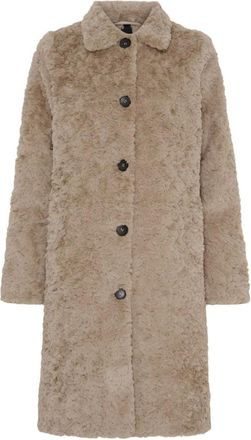 Notyz Notyz - Manteau long en fausse fourrure - Femme - Manteaux - Gris - Taille: 44 FR