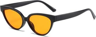 Generic Lunettes de soleil design 2025 pour femme, motif oeil de chat, couleur gelée, nuances dégradées, UV400, lunettes de soleil rétro tendance, noir et ora