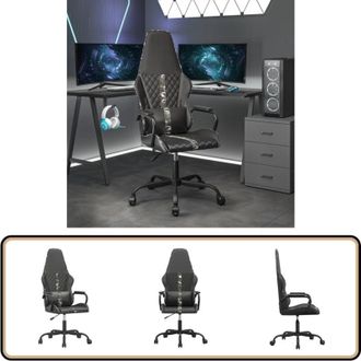 vidaXL Vidaxl - Chaise de jeu de massage camouflage et noir similicuir - Chaises Gaming - Fauteuil Gamer - Chaise Bureau - Chaise Ergonomique - Fonction