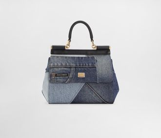 Dolce & Gabbana Henkeltasche Sicily Mittelgro&szlig; - Frau Handtaschen Denim Denim Onesize