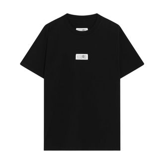 Maison Margiela T-Shirt mit Logo-Patch - - Tops - Damen - Schwarzk - XS