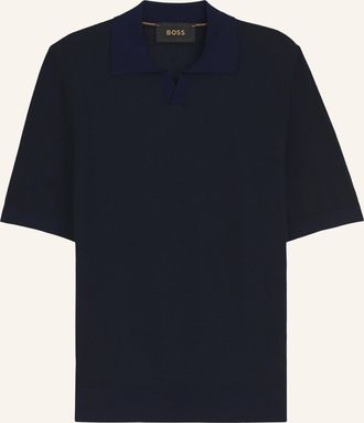 HUGO BOSS Pullover L-Lanoso Regular Fit blau