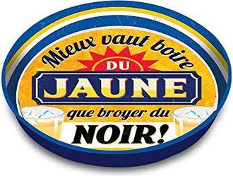 Retro Plateau métallique Boire du Jaune