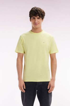 Eden Park T-shirt En Coton Pima Jaune Coupe Droite