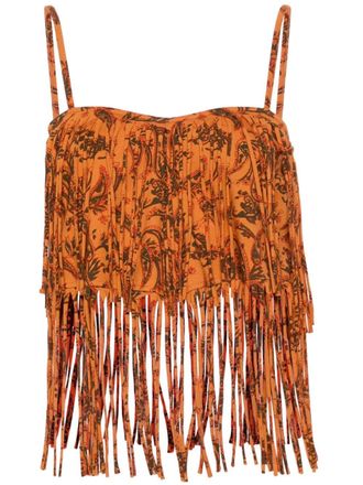 Alanui haut Monsoon &agrave; motif cachemire - Orange