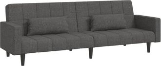 vidaXL Schlafsofa 2-Sitzer mit 2 Kissen Dunkelgrau Stoff Vidaxl