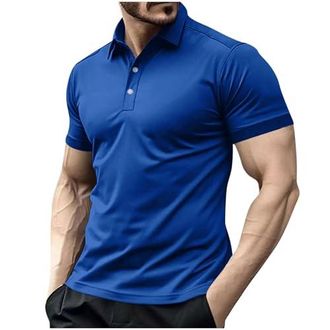 Generic Chemises de golf d&eacute;contract&eacute;es unies &agrave; manches courtes et col rabattable, extensible, classique, respirant, l&eacute;ger, haut de sport, gym, entra&icirc;nement, c