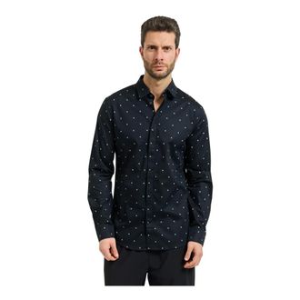 A|X Armani Exchange Homme, Chemises, Bleu, Taille: L Chemise Slim Fit Micro-Motifs