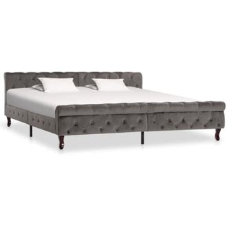 vidaXL Bettgestell Grau Samt 200x200 cm Vidaxl