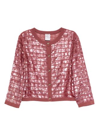 Chanel 2008 Cardigan mit Pailletten - Rosa