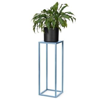 Lamofootwear Manufaktur Support plantes en m&eacute;tal bleu 68 cm | Support pots de fleurs interieur dans salon, chambre &agrave; coucher | &Eacute;tag&egrave;re moderne &agrave; fleur de mariage, 