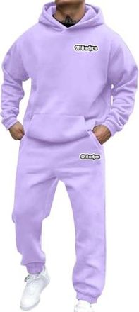 Generic Surv&ecirc;tement pour homme - 2 pi&egrave;ces - En coton - Baggy confortable - Chaud - Sweat &agrave; capuche et pantalon de jogging - Tenue de loisirs - Fitness - Gym -